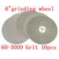 10PCS 6" inch 60-3000 Grit Diamond Grinding Disc Coated Flat Lap Disk ...