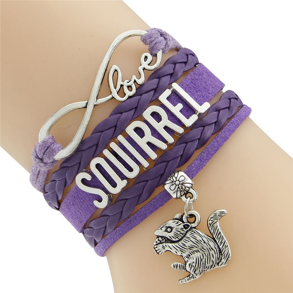 Womens Handmade Squirrel Bracelet Personalized DIYMultilayer leather ...
