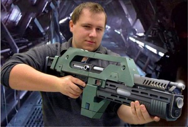 DIY 1:1 3D Puzzle Paper Gun Model For Aliens M41-A Pulse Rifle Gun ...