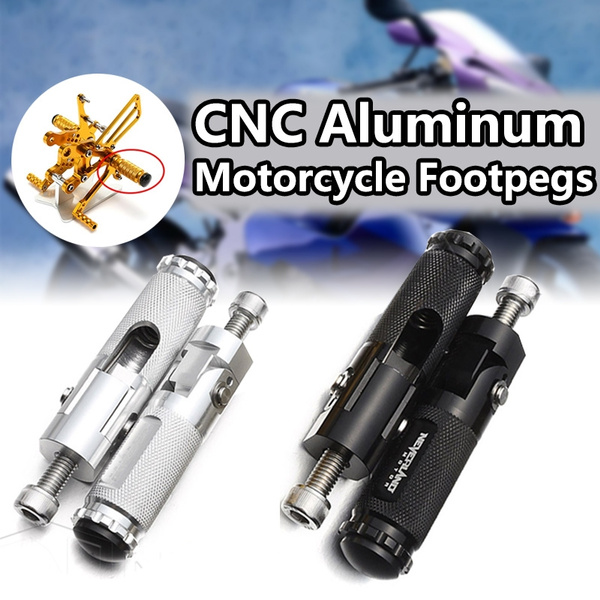 CNC Universal Motorcycle Rider Bike Folding Footrests Footpegs Foot ...