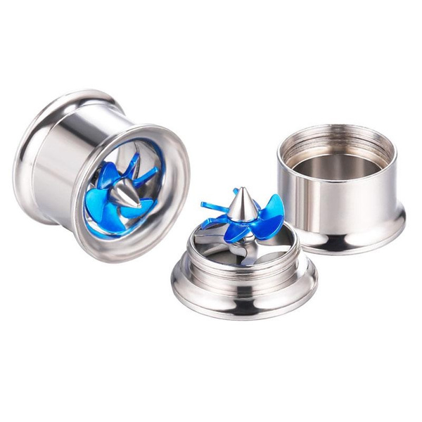 2 Pcs Screw-fix Propeller Tunnel Ear Plugs and Gauges Flesh Piercing ...