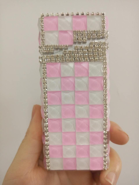 Ms Diamond Cigarette Case Ladies Girl Aluminum Handmade Crystal ...