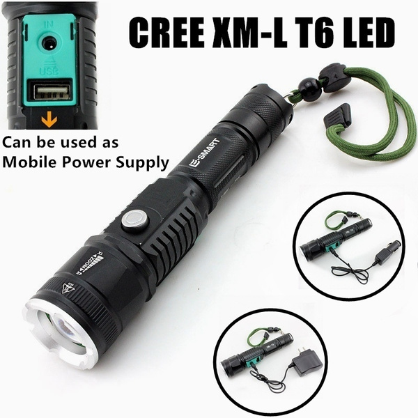 Flashlight 900lumen XM-L T6 Led Torch Range Penlight Flashlight Phone ...