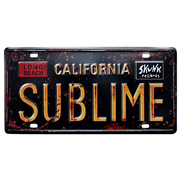 California SUBLIME Vintage Tin Plates Car License plates Shabby Chic ...