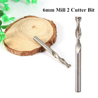 6mm Extended CNC 2 Flutes HSS Aluminium Carving Cutter Carbide Router ...