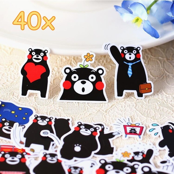 40 Pcs/set Anime Kumamon Mixed Stickers - Laptop Diary Scrapbooking ...