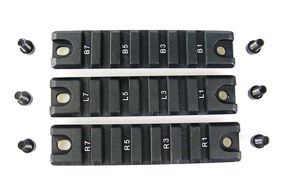 Pack of 3 pcs Tactical Polymer Picatinny Standard RIS Rail W/ 7 Slots ...