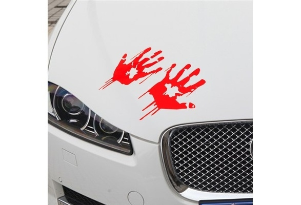 Kuso 2 Pcs Red Blood Bloody Vampire Bloody Handprint Handprints ...
