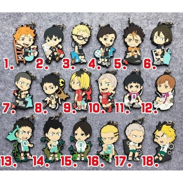 Haikyuu! Hot Karasuno High School Rubber Keychain Key Ring Japan Anime ...