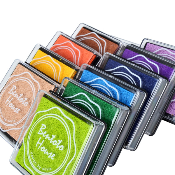 20pcs Candy Color DIY Craft Oil Based Ink Pad Rubber Stamps Fabric Wood ...