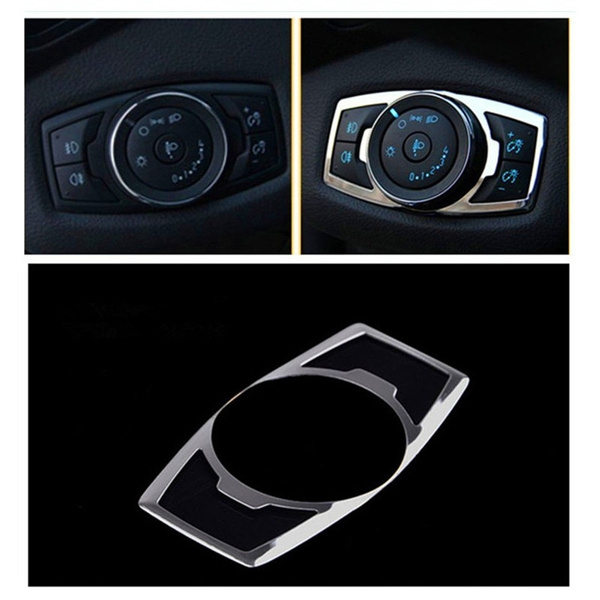 ABS Chrome Sticker Interior Headlight Switch Cover Trim for Ford Focus ...