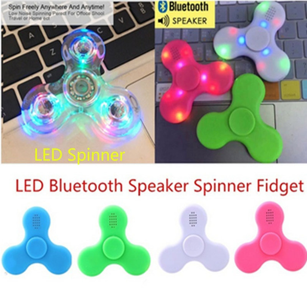 HOT LED Light Mini Bluetooth Speaker Hand Spinner Tri Fidget Toys ...