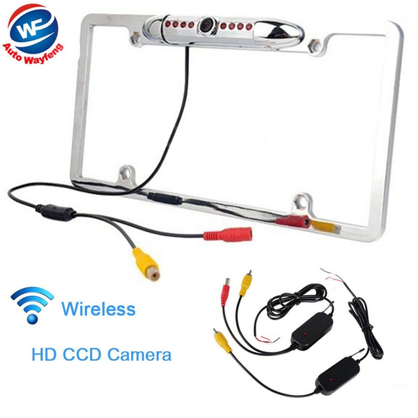 Wireless License Plate Frame Holder Rear View Backup Camera 8 IR ...