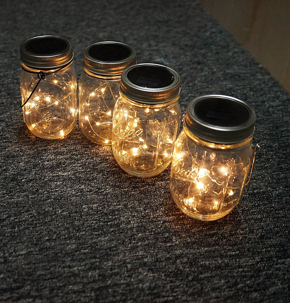 3 Color Solar Energy Charge Mason Jar Lid Insert Solar Powered Led ...
