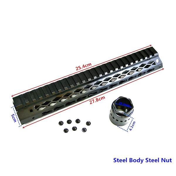 hunterking 10" inch Steel Body Steel Nut Free Float NSR KeyMod ...