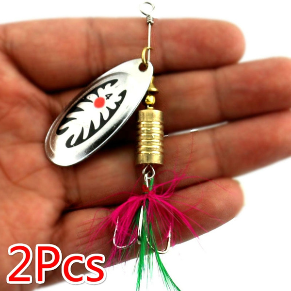 2 Pcs/set Spoon Spinner Fishing Bait Lure Metal Sequins ( Lenght:7CM ...
