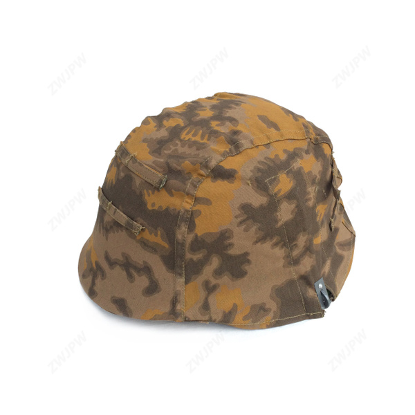 WW2 GERMAN ARMY SS PALM TREE CAMO M35 REVERSIBLE HELMET COVER WITH HOOK ...