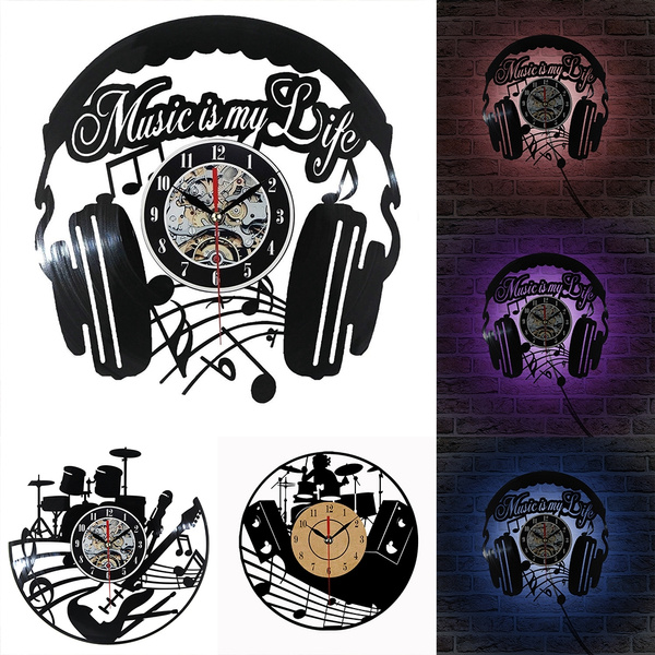 Vinyl Record Clock Classic CD Wall Clock Home Art Decor Music Clocks ...