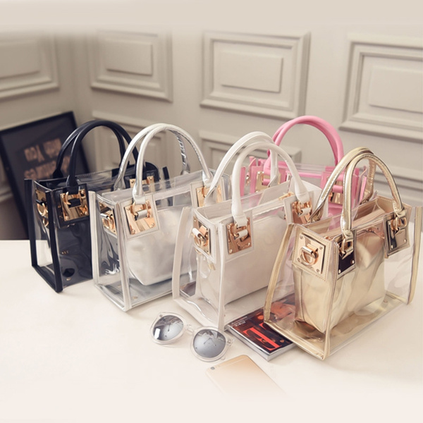 Women Clear Transparent Shoulder Bag Jelly Candy Summer Beach Handbag ...