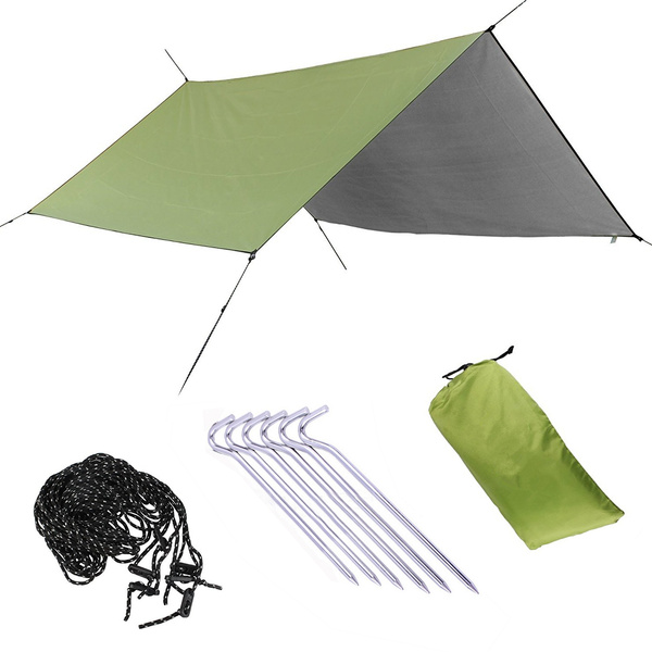 Portable Lightweight Waterproof Rain Tarp Rain Fly Tent Tarp Shelter ...