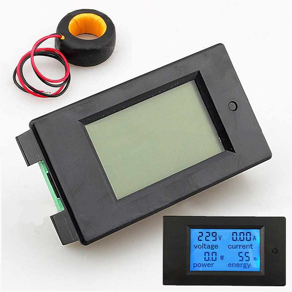 AC 100A Digital LCD Meter Wattmeter Power Voltmeter Amperemeter +CT New ...