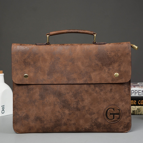 Business Men Briefcase Bag Luxury Leather Laptop Bag Man Shoulder Bag ...