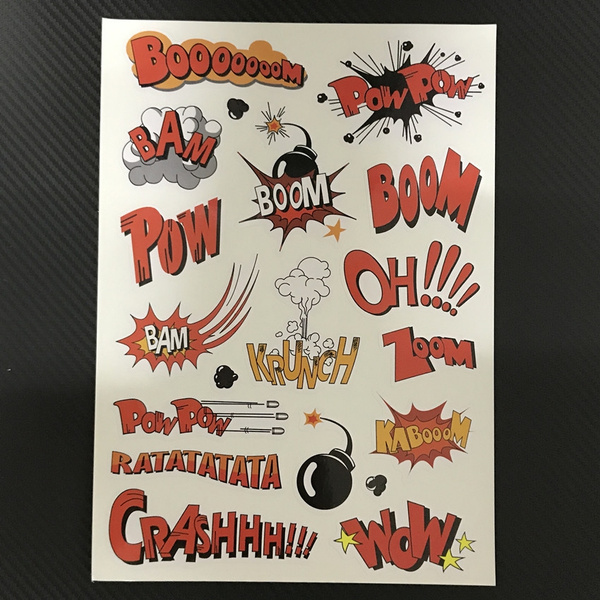 Krunch Crash Pow Boom Sticker Waterproof Removable Car Sticker Vintage ...