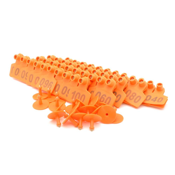 Orange Applicator Puncher Tagger Orange 100 Ear Tag Pig For Sheep Goat ...