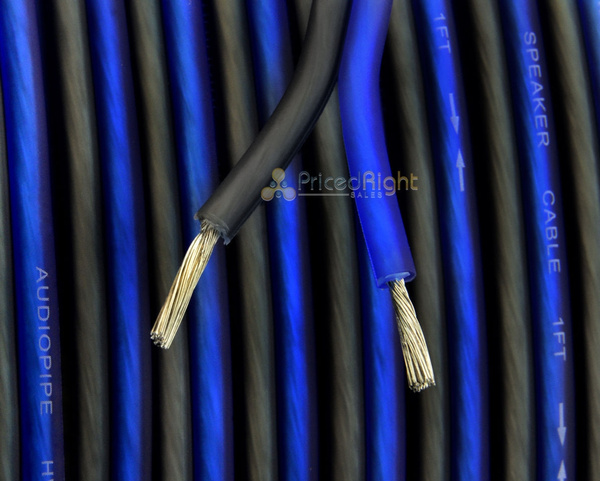 10 FT 12 GA Gauge Blue and Black Speaker Wire Cable Car Home Audio AWG ...