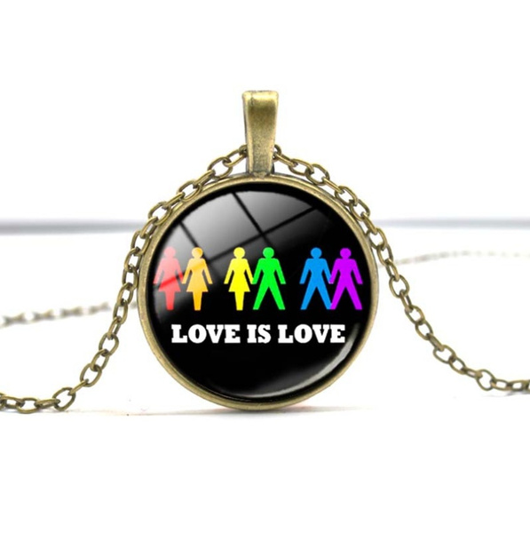 new Rainbow Flag LGBT Lesbian Pride Charm Pendant necklace alloy gay ...