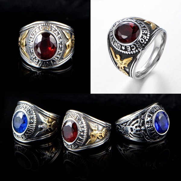 Domineering Fashion Eagle Hawk US Army Diamante Ring Jewelry | Wish