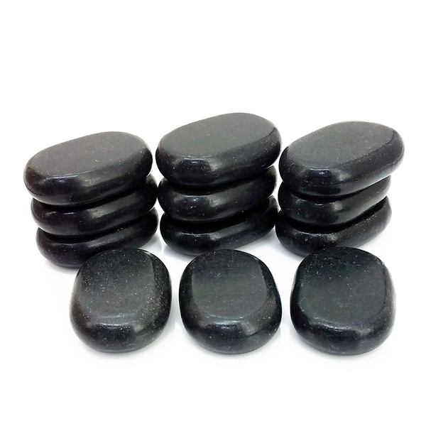 Royal Massage 12pc Medium Basalt Hot Stone Set - Warm Massaging Rocks ...