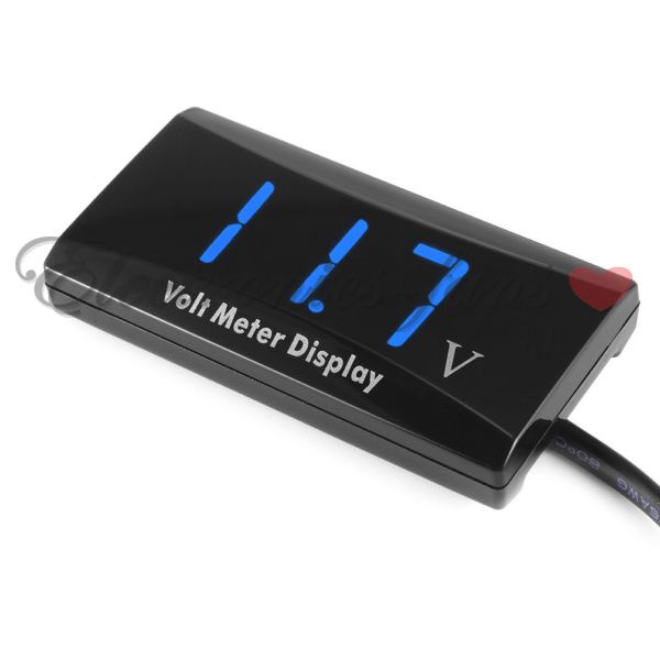 Blue Digital DC 8-16V LED Display Voltmeter Panel Voltage Volt Meter ...