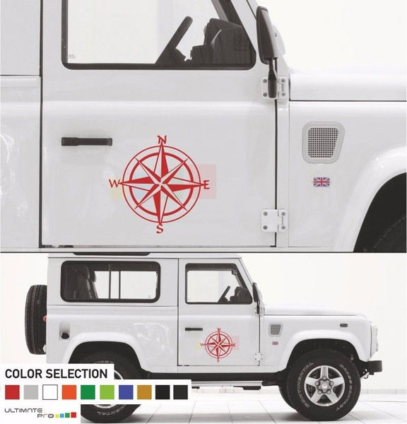 2xDecal sticker Compass Kit For Land Rover Defender 90 Vent Scoop ...