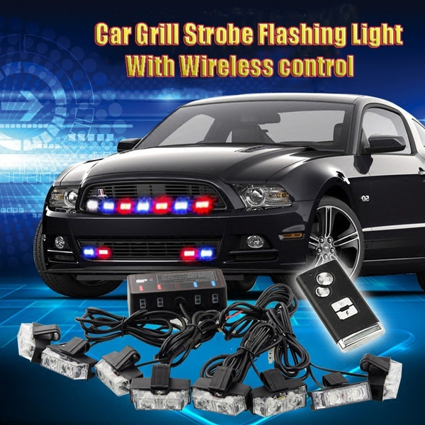 8 In 1 Car Wireless Controller Grille Strobe Flashing Light Vehicle ...