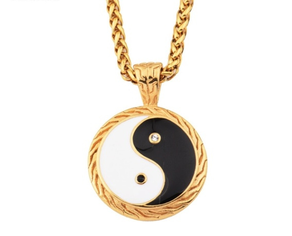 Thebuddhawish Taoist Jewelry Retro Tai Chi Pattern Round Pendant 60 cm ...