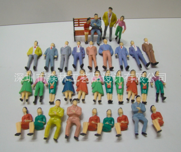 100Pcs/Set 1:75 Plastic Model People Figure for Railroad Layout Garden ...