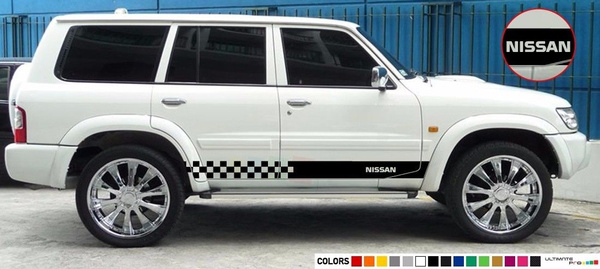 2Pcs Sticker Decal for Nissan Patrol xenon side front carbon light ...