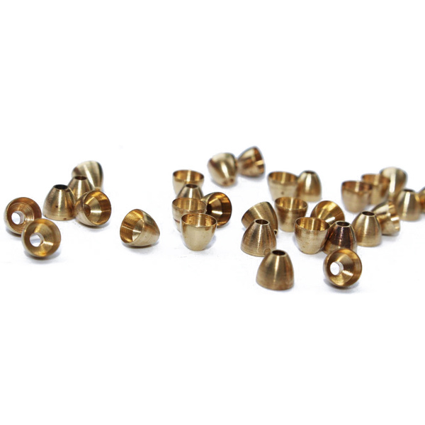 40pcslot Copper Brass Cone Heads For Tying Tube Flies Streamers Fly Tying Beads Materials 5mmx4