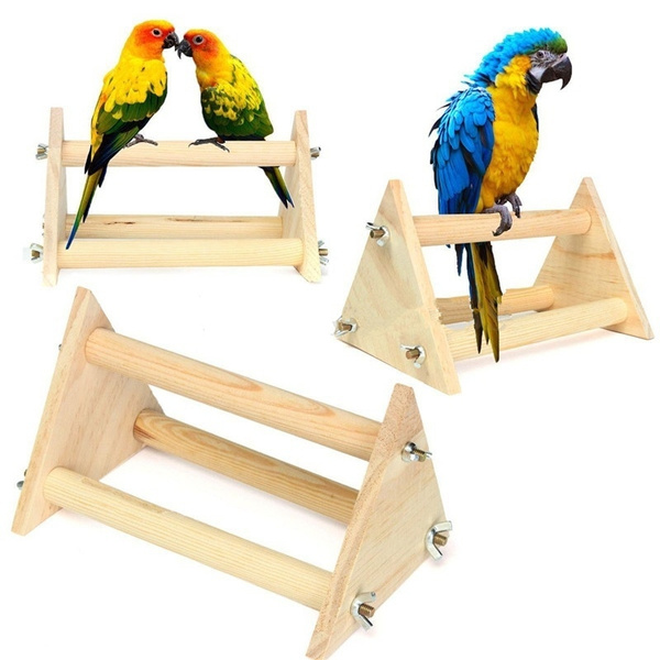 New Wooden Parrot Standing Perch Bird Cage Stand Toy | Wish