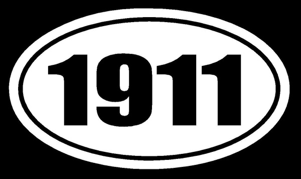 1911 Vinyl Decal Sticker Car Window Wall Bumper Gun Ammo M1911 ACP .45 ...