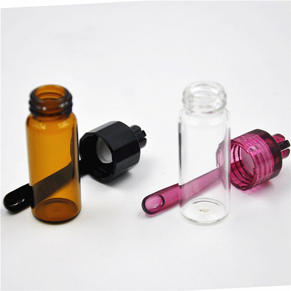 1PC Creative Pill Box Glass Snorter Sniffer Snuff Bottle Dispenser ...