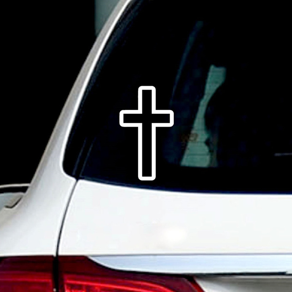 6" CROSS VINYL DECAL CAR WINDOW LAPTOP BUMPER STICKER GOD CHURCH ...