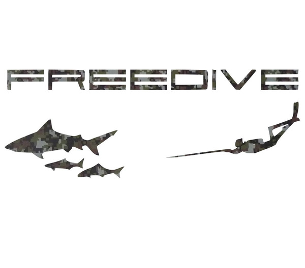 Camouflage spearfishing sticker spear fishing wetsuit freediving ...