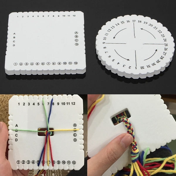 2pcs Round Square Kumihimo Disc Macrame Braided Cord String Bracelet ...