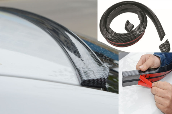 3D Carbon Fiber Car Rear Wing Lip Spoiler Tail Trunk Boot Roof Trim ...