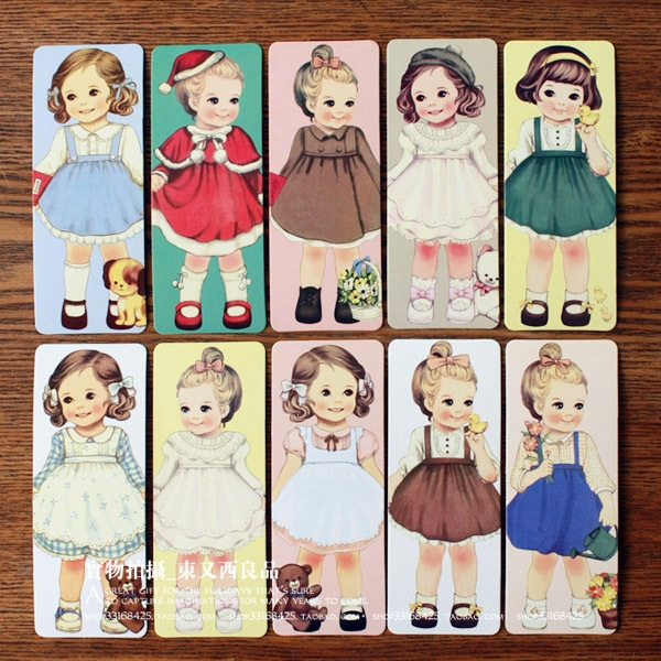 30PCS/lot New Girl Doll Mate Series Bookmark Set With Kraft Package ...