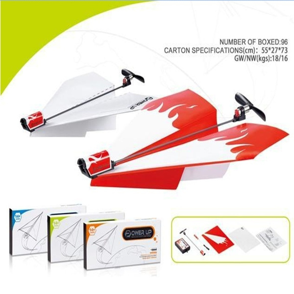 Airplane Rc Folding Paper Model DIY Motor Power Red Rc Plane Power Kids ...