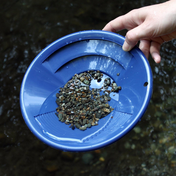 ASR Outdoor Blue 8 Inch Gold Mining Pan for Gold Prospecting 2 Riffle ...