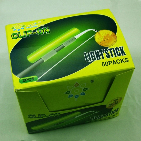 10 or 20 Pcs Clip On Tip Fishing Fluorescent Lightstick Glow in Dark ...